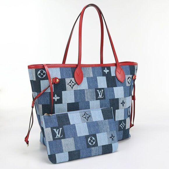 Louis Vuitton | Bags | Louis Vuitton Neverfull Mm Monogram Denim M4498 ...